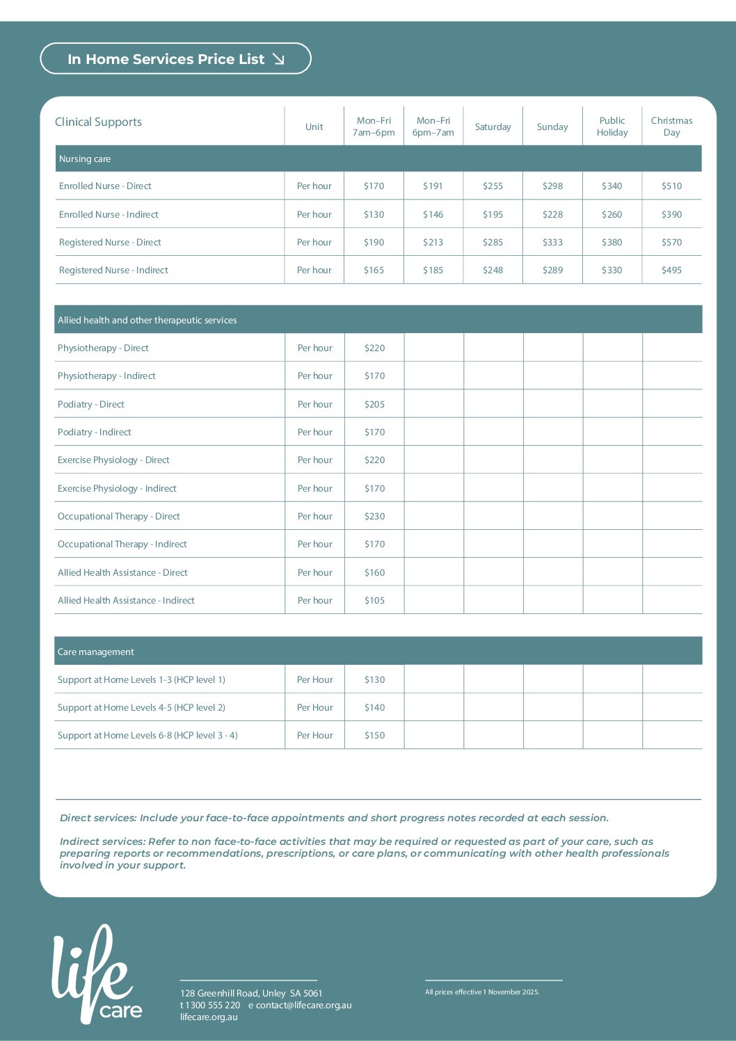 Private Home Care Services | Life Care Fee-for-Service